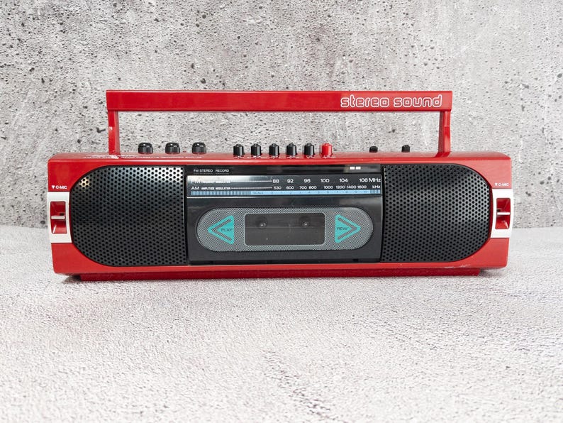 Boombox Vintage Realistic SCR-35 Boombox – Red Stereo Sound Cassette ...