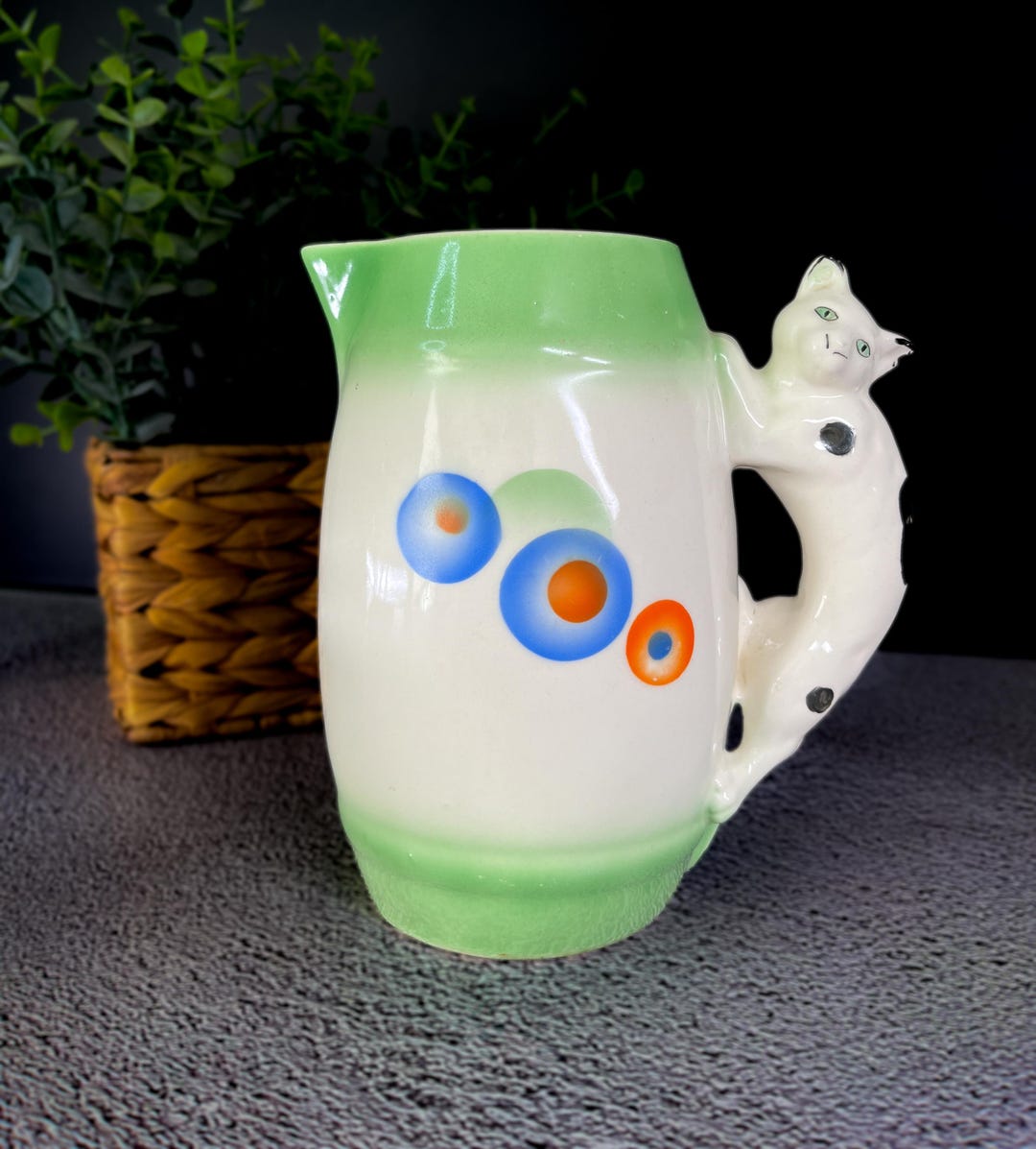 Art Deco Cat Pitcher - Hand Painted Ditmar Urbach Style - Etsy