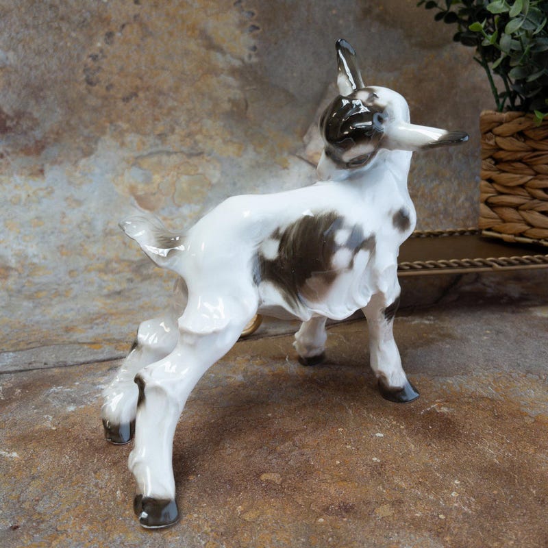 Porcelain Goat Figurine - Etsy