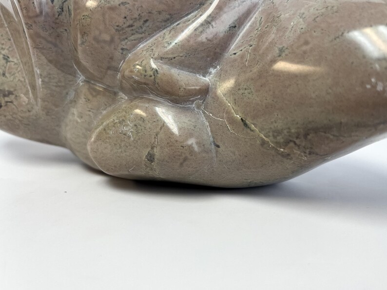Soapstone Carving Inuit Art - Human Form Riding Orca Whale - Fluid ...