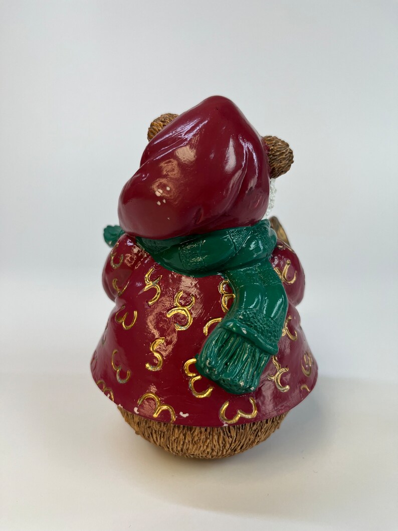 Vintage Carlton Cards Teddy Bear Figurine, Roly Poly Christmas Decor ...