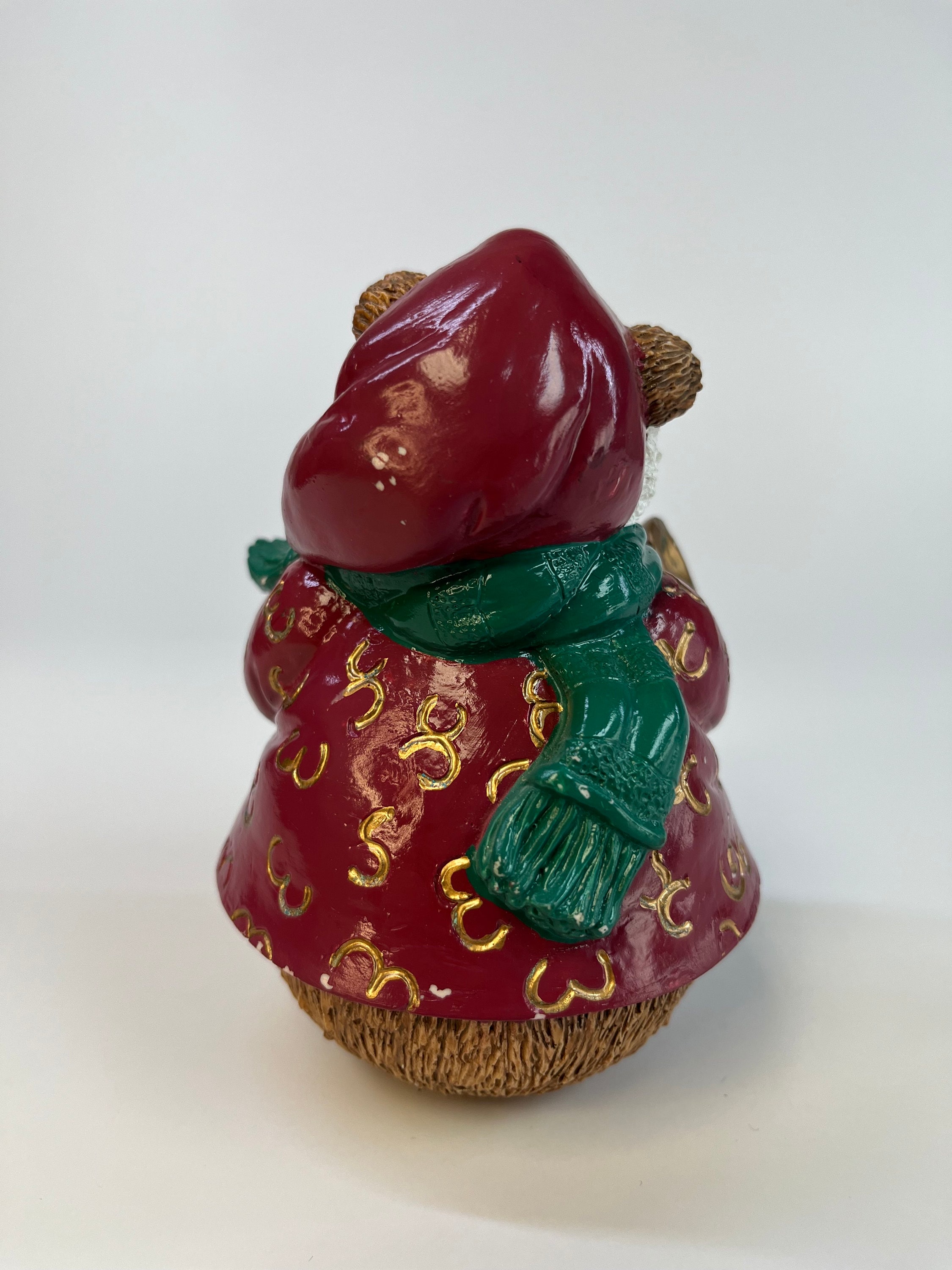 Teddy Bear, Vintage Roly Poly Decoration - Green Red Carlton Cards ...