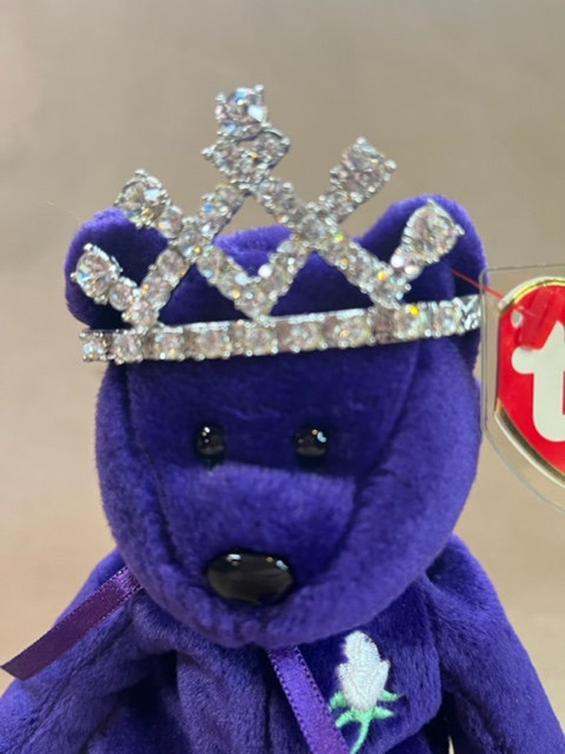 Princess Diana Rare 1997 Beanie Baby With Rhinestone Crown & Tush Tag ...