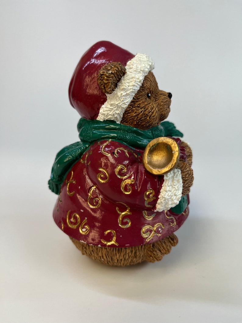 Vintage Carlton Cards Teddy Bear Figurine, Roly Poly Christmas Decor ...