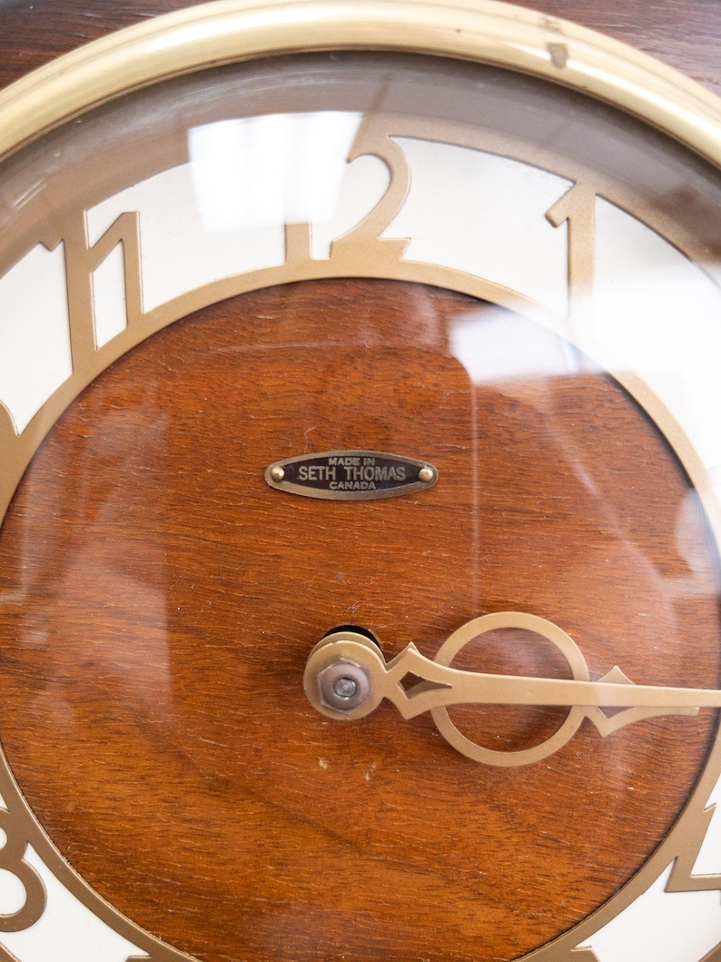 1940s Seth Thomas Mantle Clock: Mahogany Brass Art Deco (not Working ...