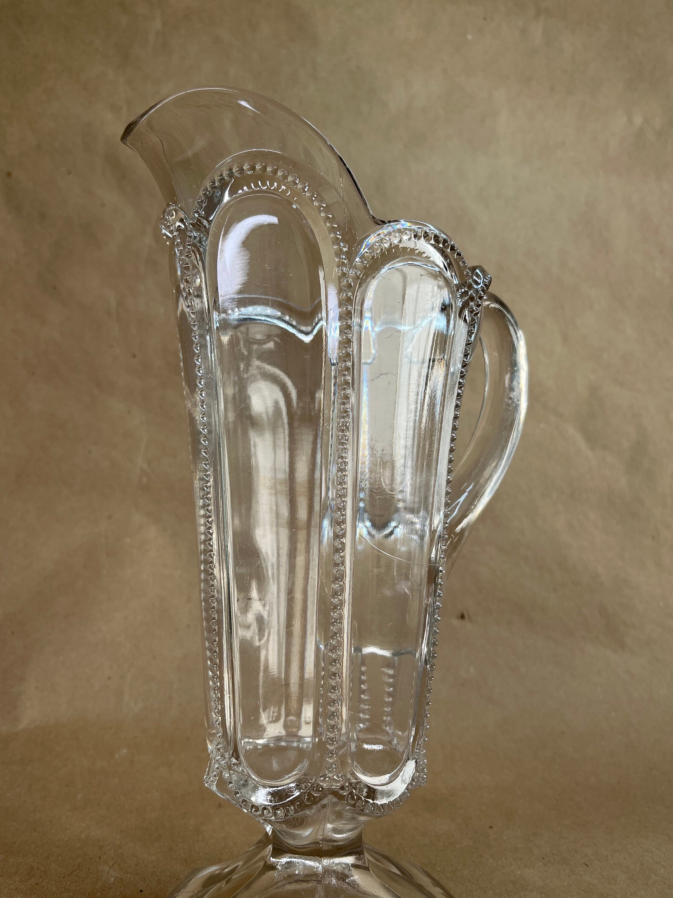 Antique Glass Water Pitcher - Dalzell, Gilmore & Leighton Glass Co. No ...