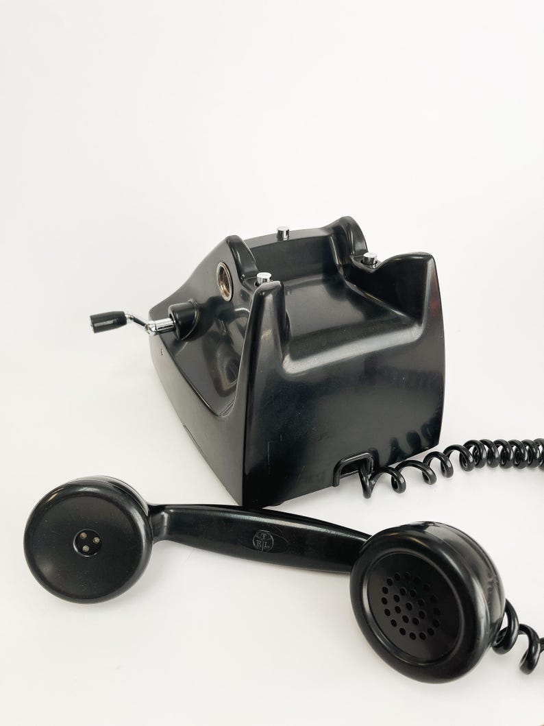 Art Deco Phone - Rare 1940s Art Deco Bakelite Hand Crank Telephone ...