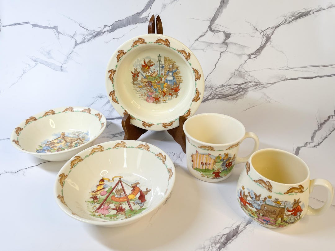 Bunnykins Dish Set of 5 Peter Rabbit Beatrix Potter Royal Doulton - Etsy
