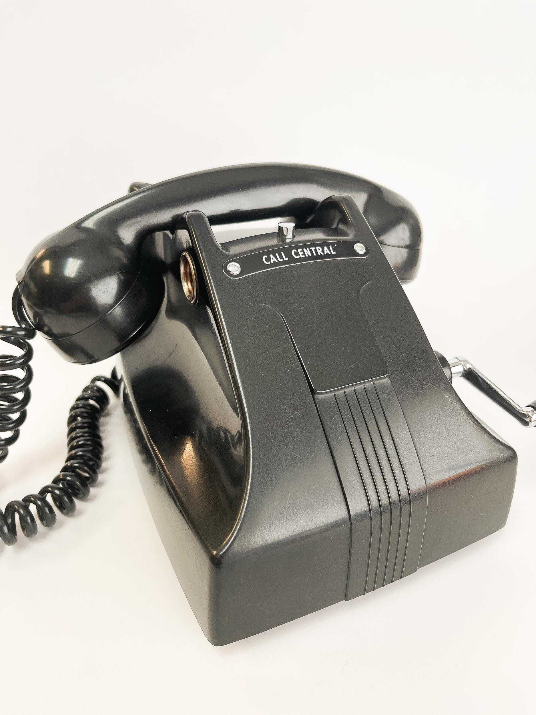 Art Deco Phone - Rare 1940s Art Deco Bakelite Hand Crank Telephone ...