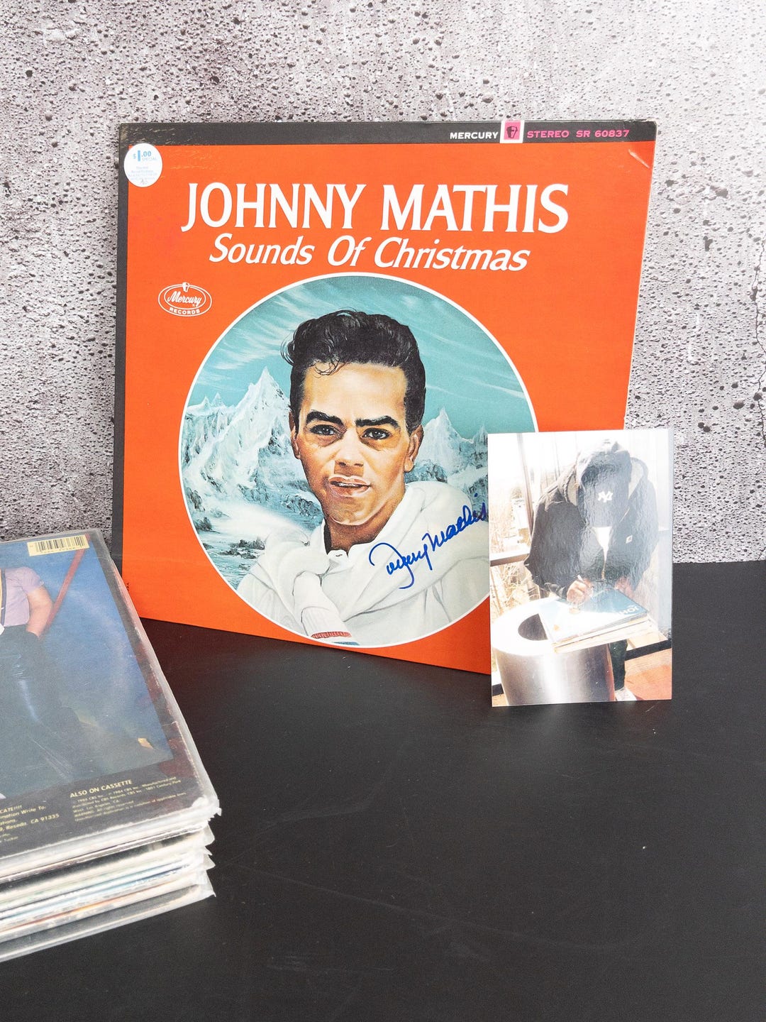 Signed Record WITH Artist Signature With Photo- Johnny Mathis - Lovers ...