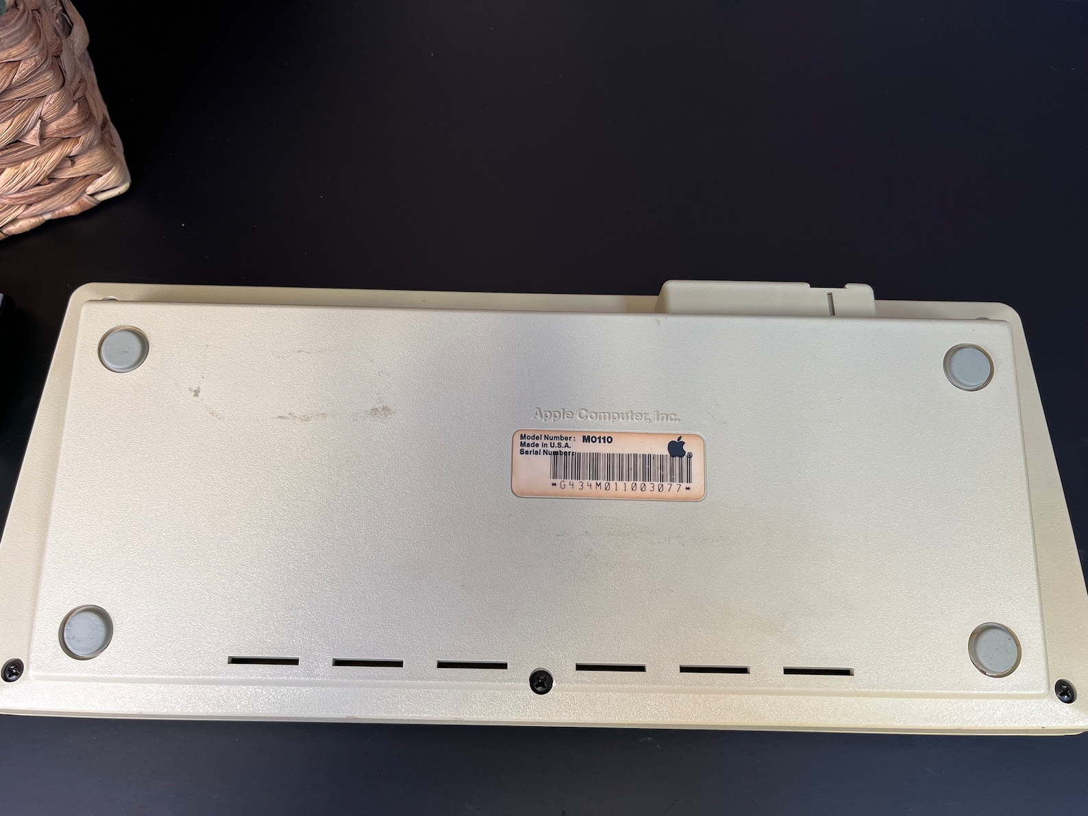 Mac Keyboard, VERY EARLY Production Vintage Macintosh Plus Retro Apple ...