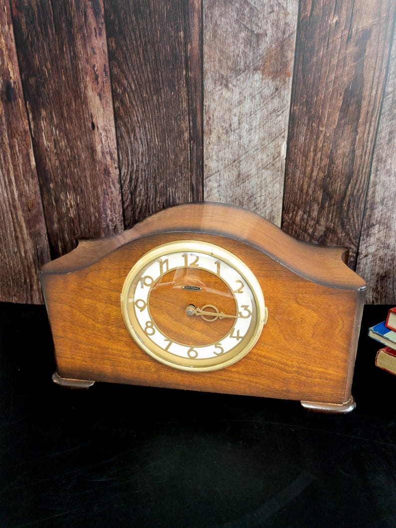 1940s Seth Thomas Mantle Clock: Mahogany Brass Art Deco (not Working ...