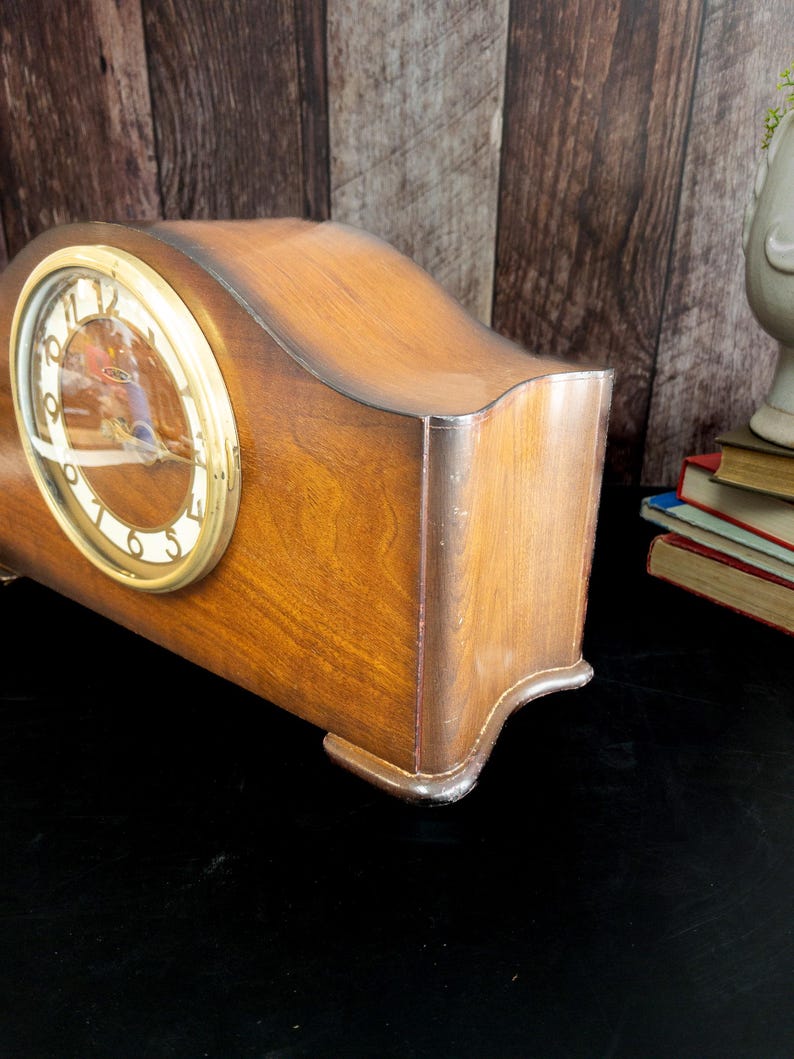 1940s Seth Thomas Mantle Clock: Mahogany Brass Art Deco (not Working ...
