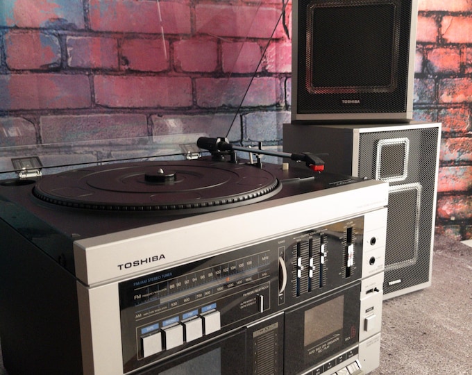 Vintage Toshiba Stereo System SL-5 (1986) – Record Player, AM/FM Radio ...