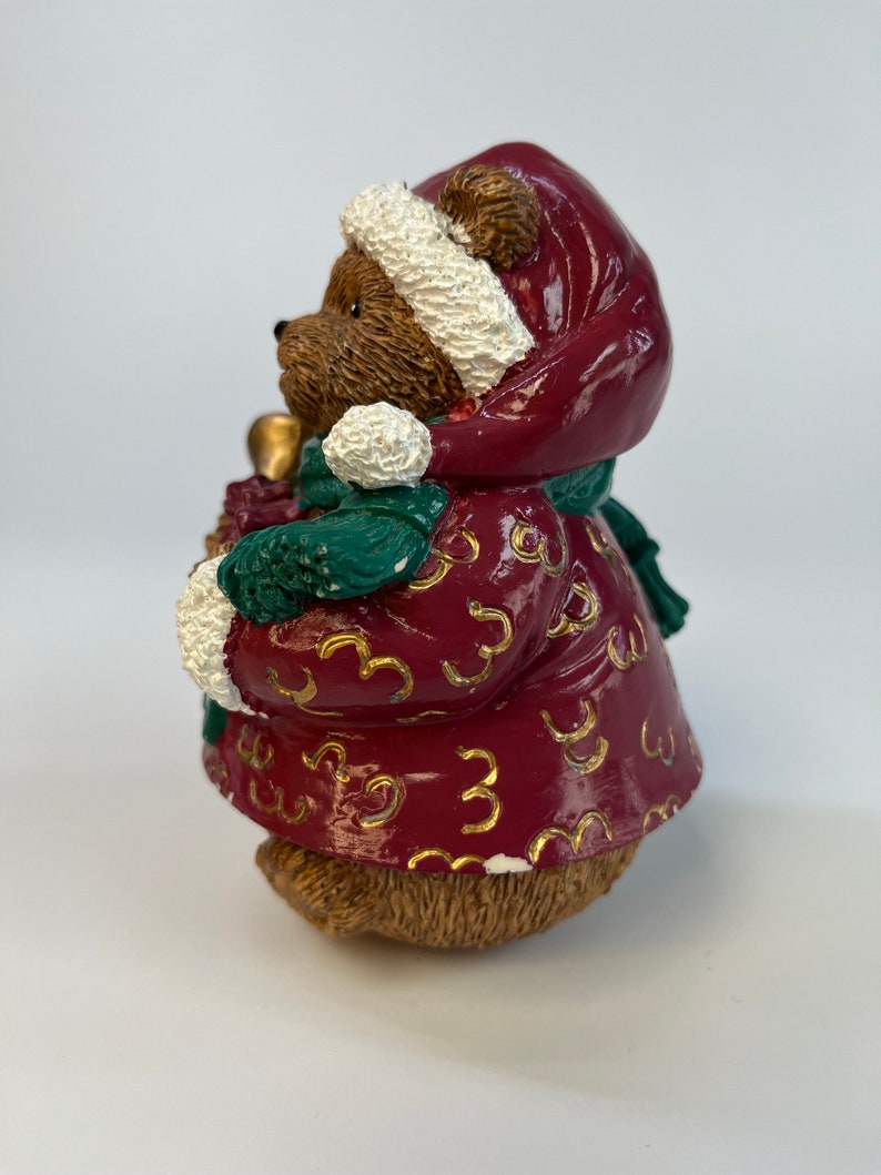 Vintage Carlton Cards Teddy Bear Figurine, Roly Poly Christmas Decor ...