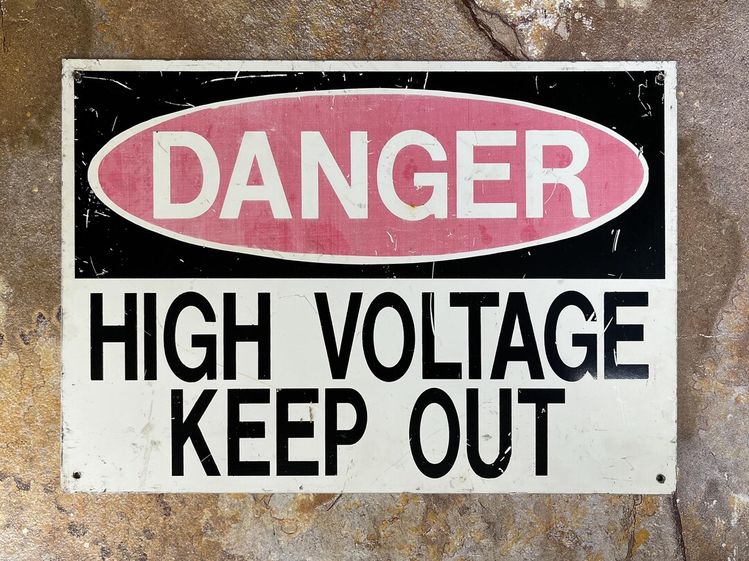 Vintage Danger High Voltage Keep Out Metal Sign Perfect for Teens Room ...