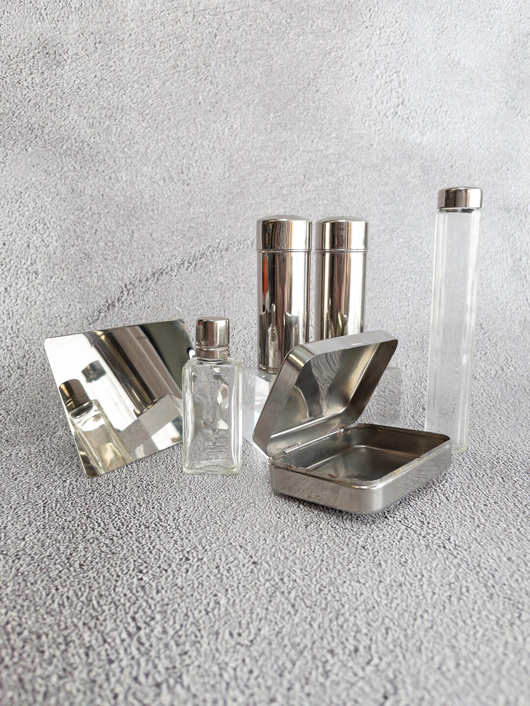 Art Deco Shaving Set - 1940s Glass & Chrome Shaving Set - Gentleman’s ...