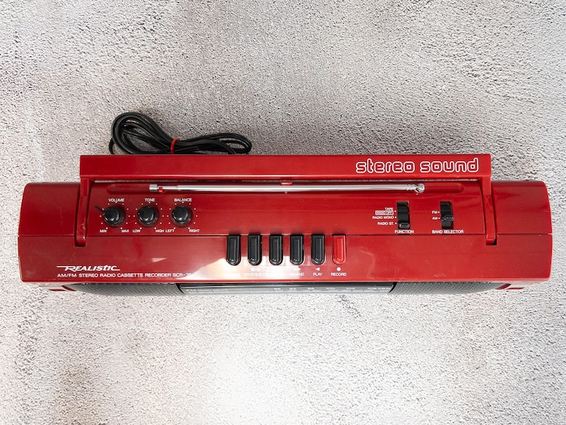 Boombox Vintage Realistic SCR-35 Boombox – Red Stereo Sound Cassette ...