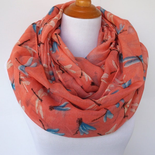Coral Infinity Scarf - Etsy