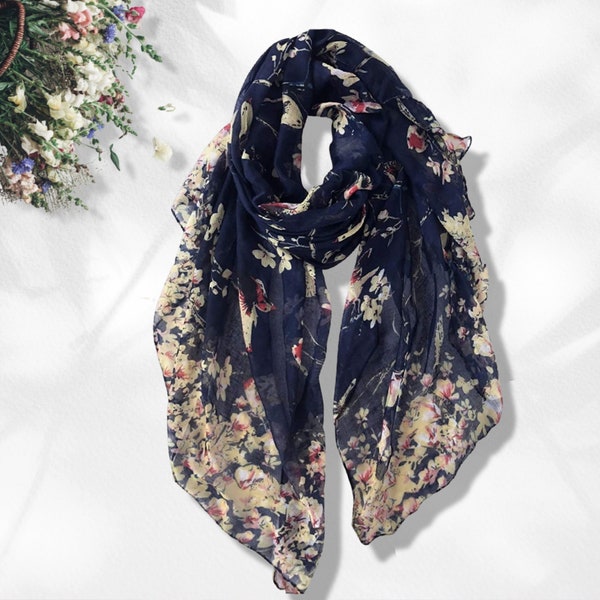 Navy Summer Scarf - Etsy