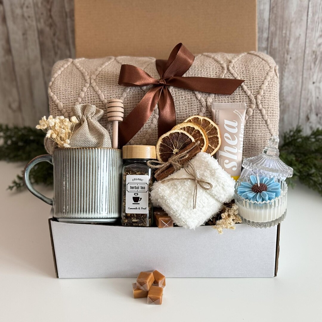 Sending a Hug Gift Box, Birthday Gift Basket for Women, Spring Gift Box, Hygge Gift Basket, Gift ...