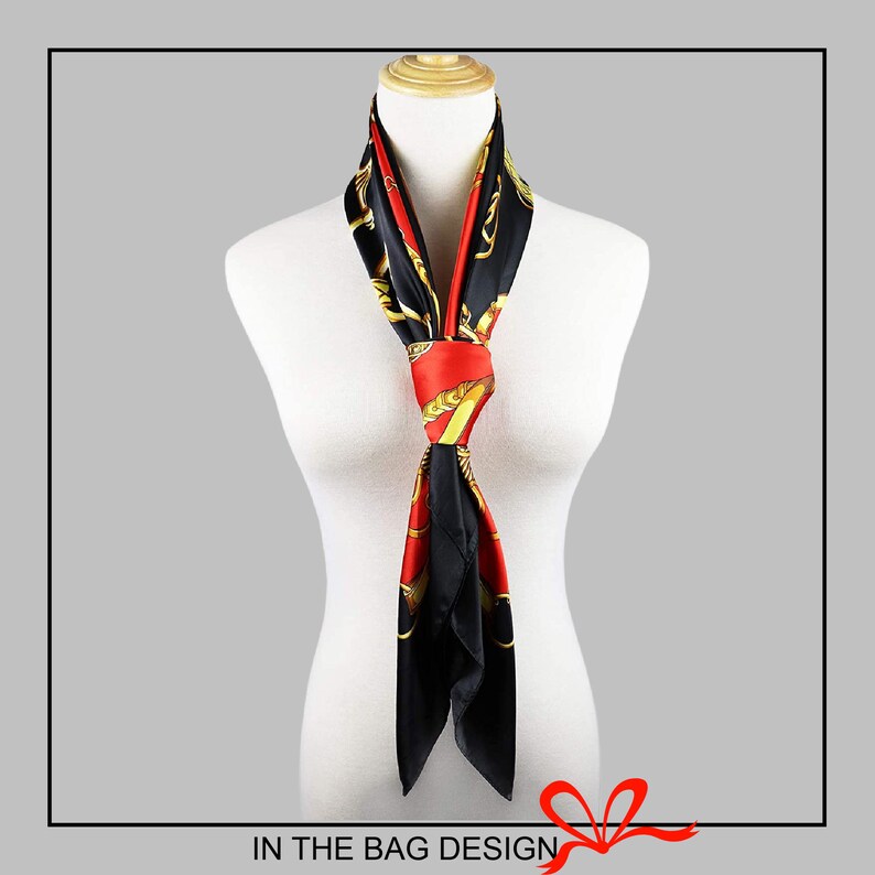 Black Silk Scarf Red Large Silk Head Scarf Silk Headscarf - Etsy