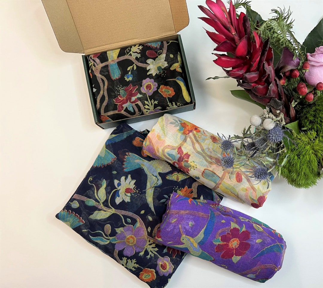 Bird Print Scarf Summer Scarf Fashion Scarf Bohemian Scarf Shawl ...