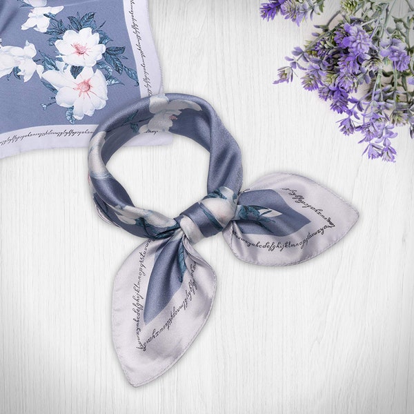 Blue Silk Scarf - Etsy