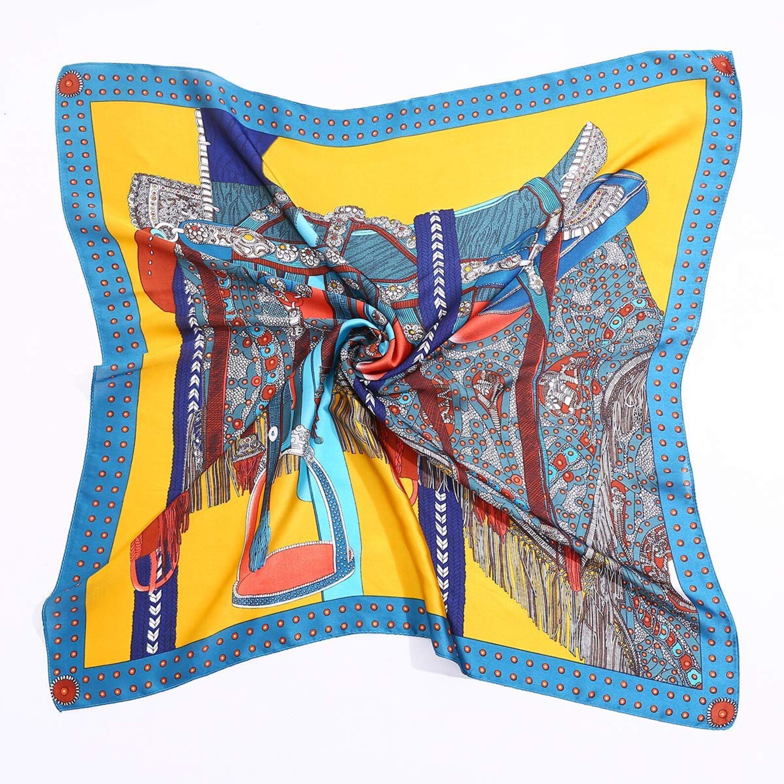 Blue Square Scarves / Bandana / Silk Head Neck Scarf/ Women | Etsy