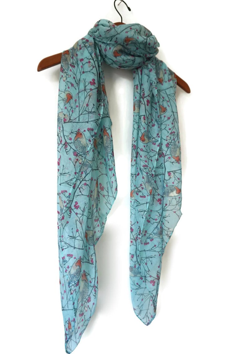 Blue Scarf Spring Summer Scarf Women Scarves Infinity - Etsy