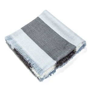 Light Blue & Gray Blanket Scarf / Personalized Scarf / - Etsy