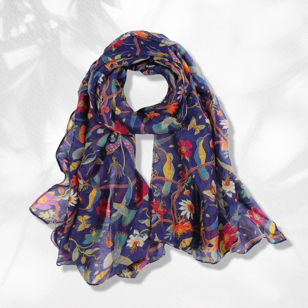 Bird Print Scarf Summer Scarf Fashion Scarf Bohemian Scarf Shawl ...