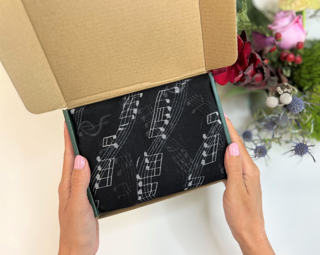 Schwarzer Schal Musik Schal Infinity Schal personalisierte Geschenk für ...