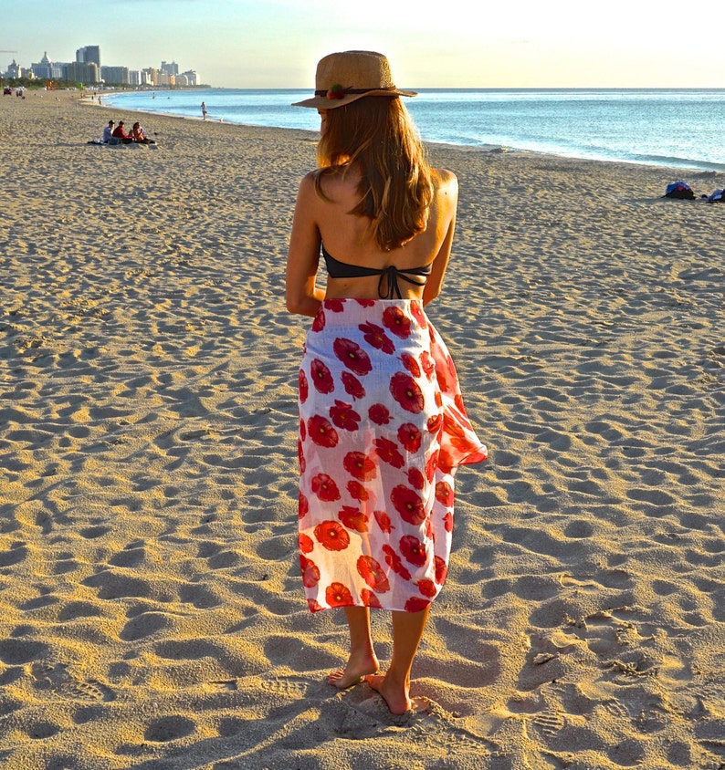 White Sarong Swimsuit Cover Ups Sarong Beach Wrap Bathing Etsy