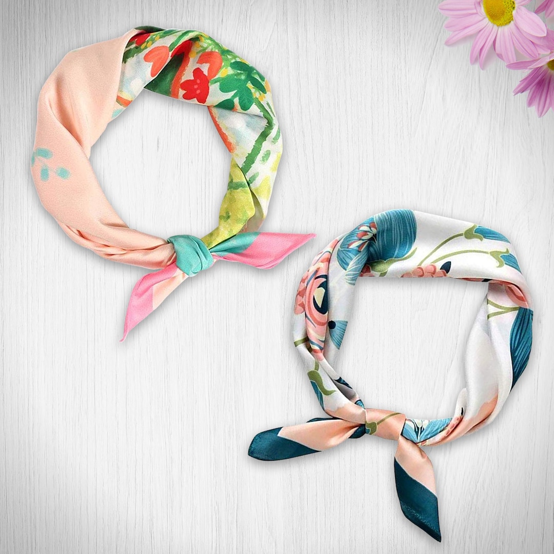 Pink Silk Bandana Silk Head Scarf Women Scarves Neckerchief - Etsy