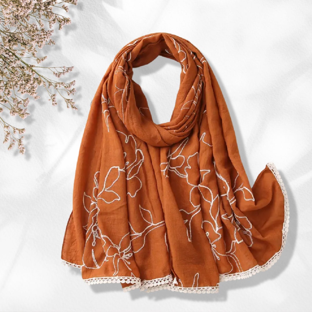 Copper Scarf Ivory Scarf Summer Wrap Women Scarves Shawl Soft Women ...