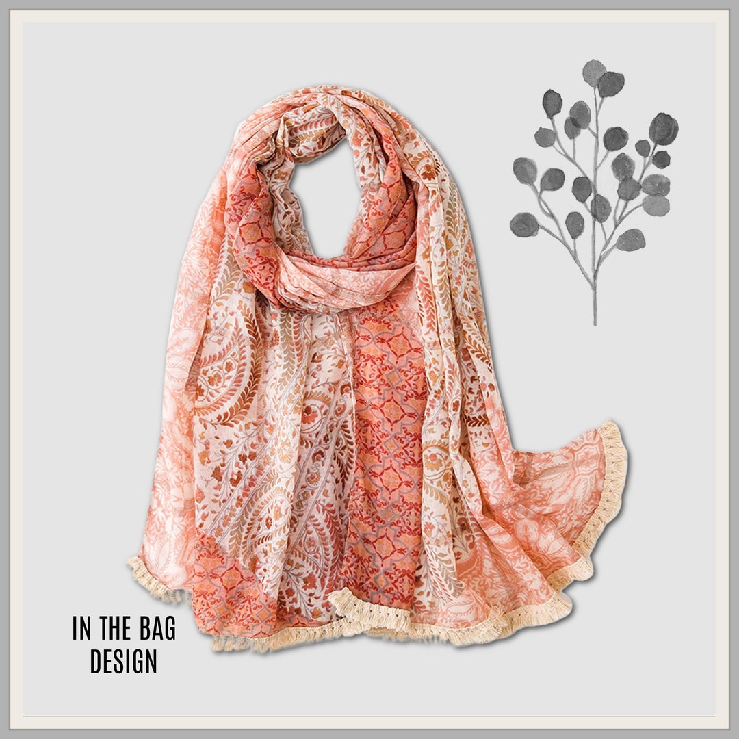 Peach Scarf Ivory Scarf Summer Wrap Coral Scarves Shawl Soft - Etsy