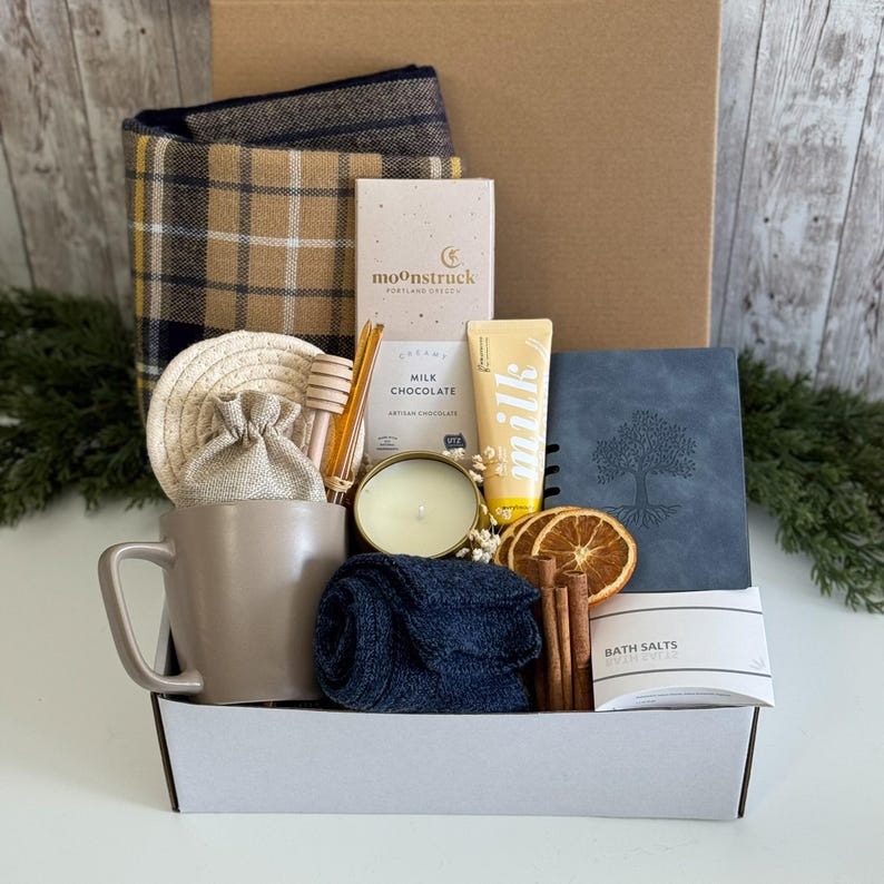 Hygge Gift Box for Men, Get Well Soon Gift Basket for Him, Hygge Get ...