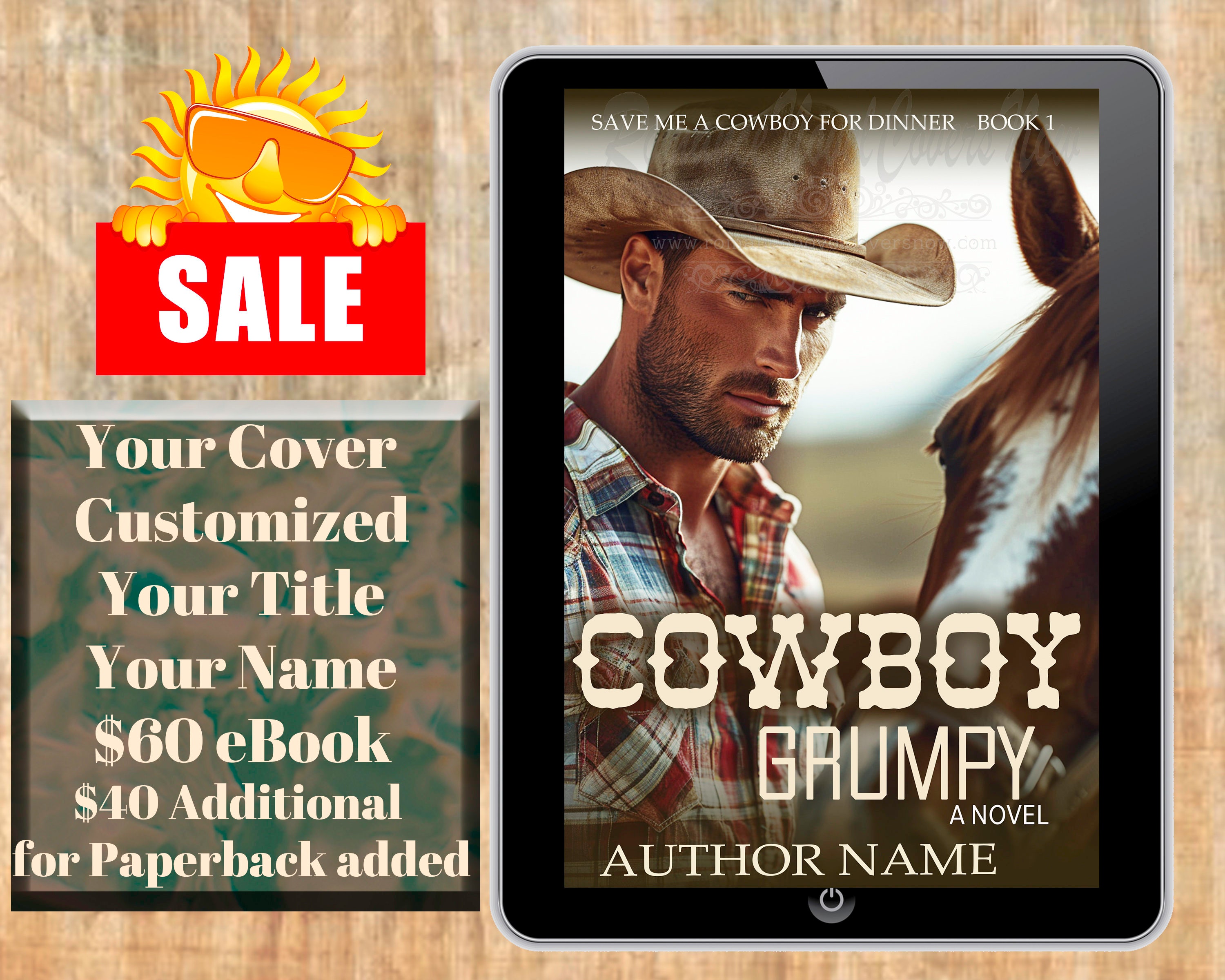 Cowboy Gumpy: Western Romance Book Cover, Premade Book Cover ...