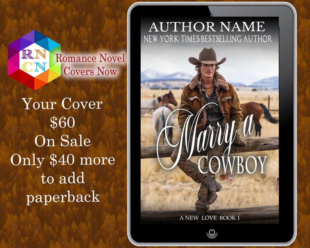 Marry a Cowboy: Western Romance Book Cover, Premade Book Cover, Historical Western America, Book ...