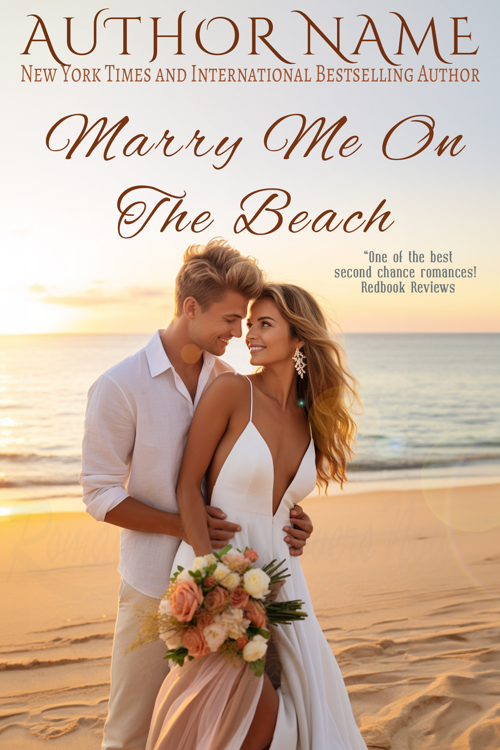 Marry Me on the Beach Romance Book Cover Bride, Wedding Premade Book ...