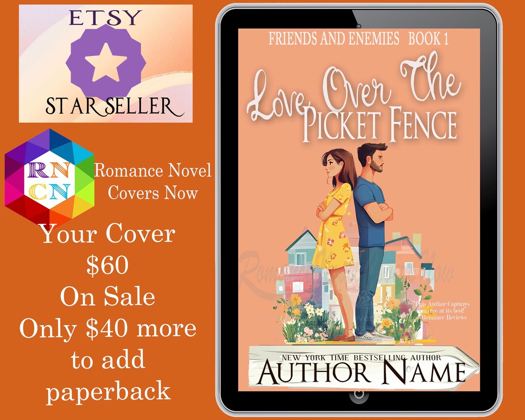 Love Over the Picket Fence: Premade Book Cover Sweet Wholesome Romance ...