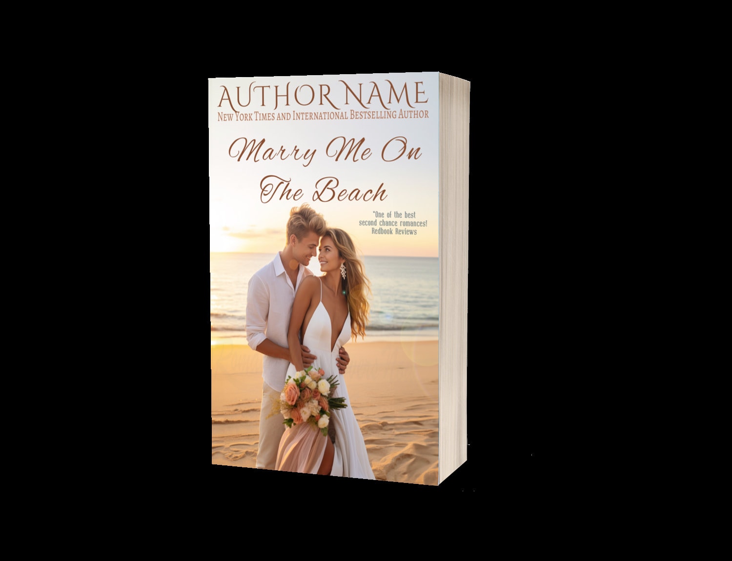 Marry Me on the Beach Romance Book Cover Bride, Wedding Premade Book ...