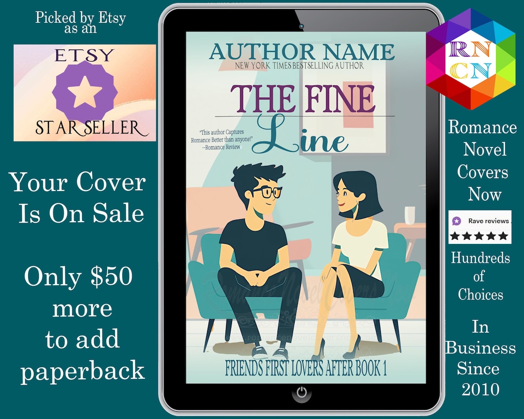 The Fine Line: Premade Book Cover Sweet Wholesome Romance, Office ...