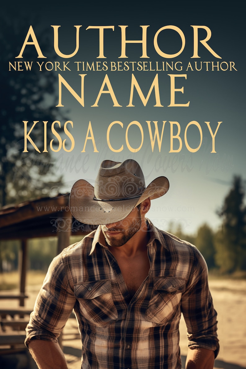 Kiss a Cowboy: Western Romance Book Cover, Premade Book Cover ...