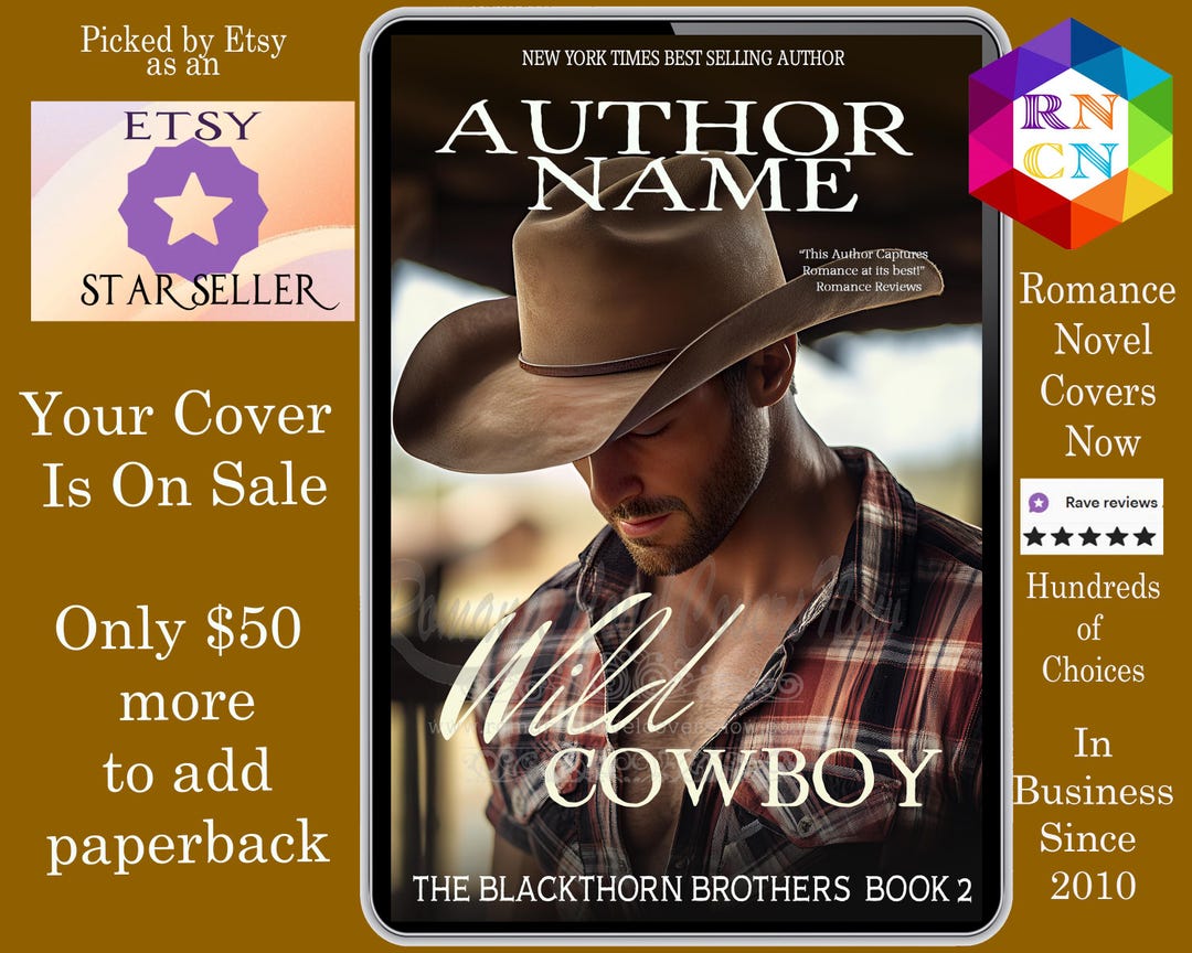 Wild Cowboy: Western Romance Book Cover, Premade Book Cover, Western ...