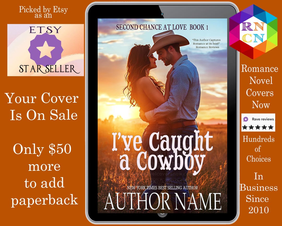 I've Caught a Cowboy: Premade Book Cover Sweet Wholesome Romance ...