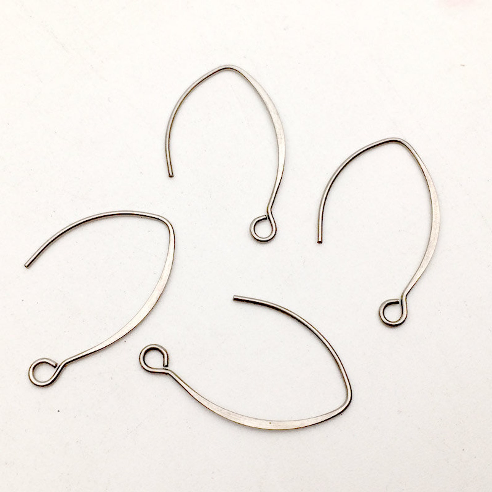 100pcs/500pcs Stainless Steel Flat V Ear Wires Earring Hook Leaf ...