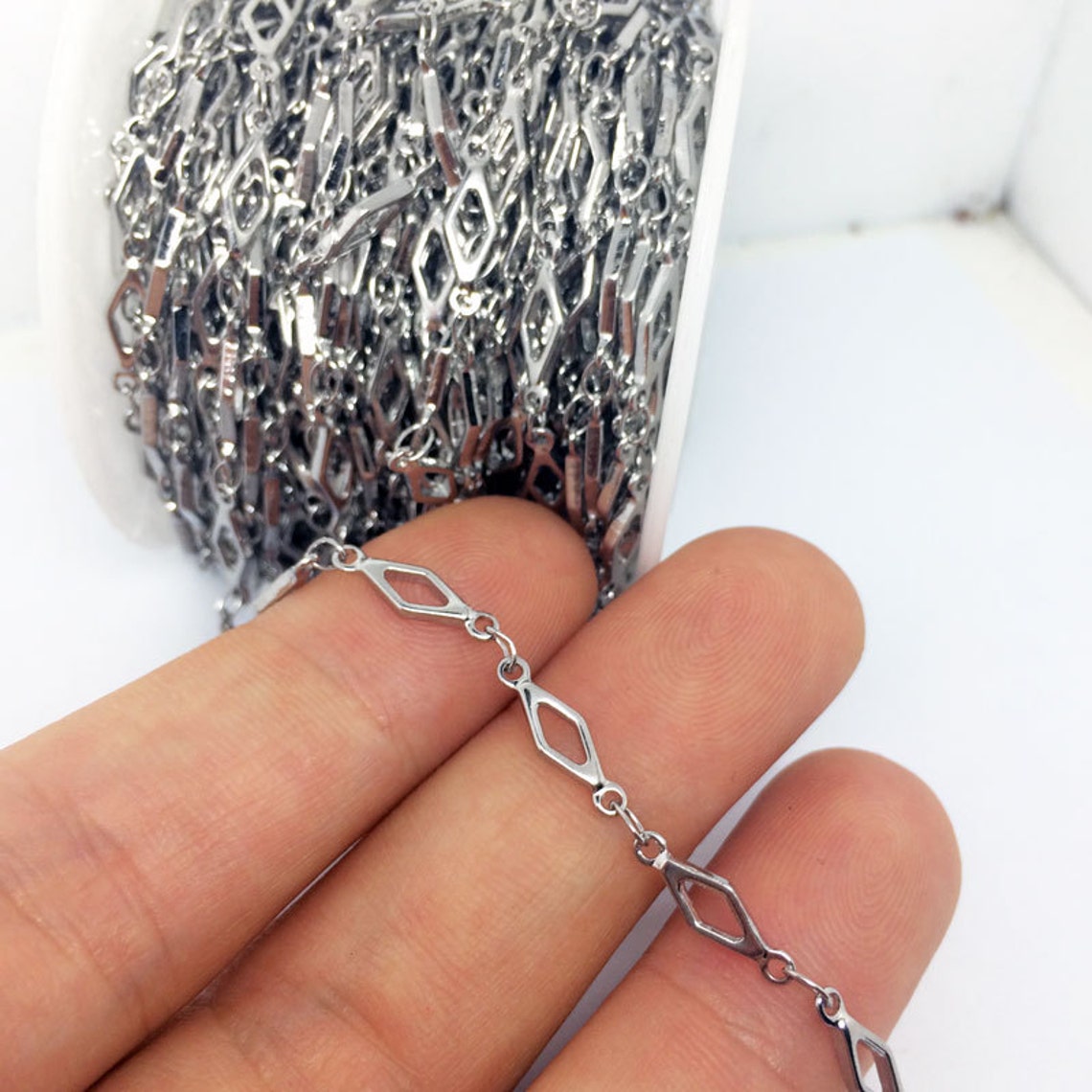 5 Meters Stainless Steel Sideways Rhombus Welded Oval Link | Etsy