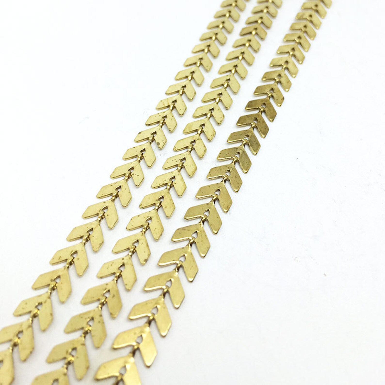 5 Yards Raw Brass Chevron Chain Fish Bone Findings Supplies - Etsy